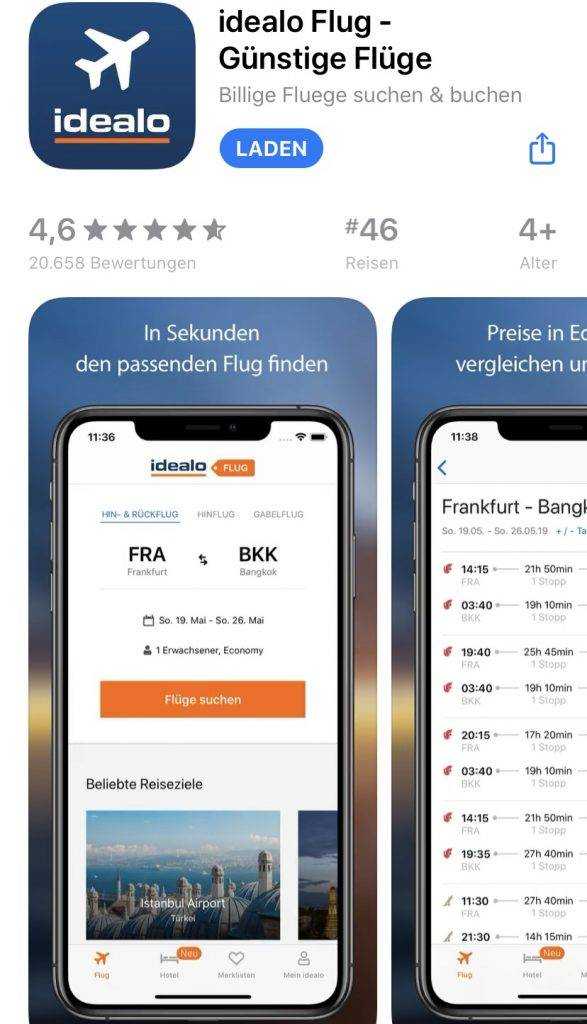 Luxus Flug Idealo De Ebenbild