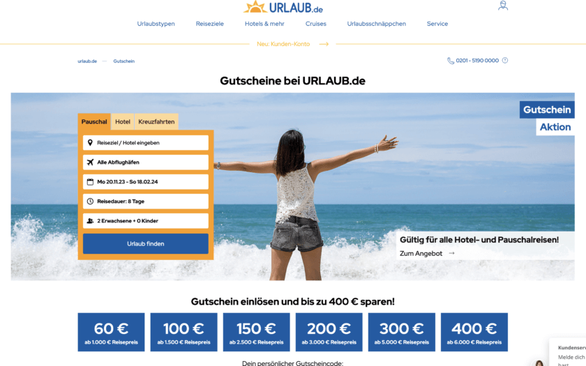 Urlaubs-Gutscheine.de ️ alle Reisegutscheine und Rabatte hier bei uns